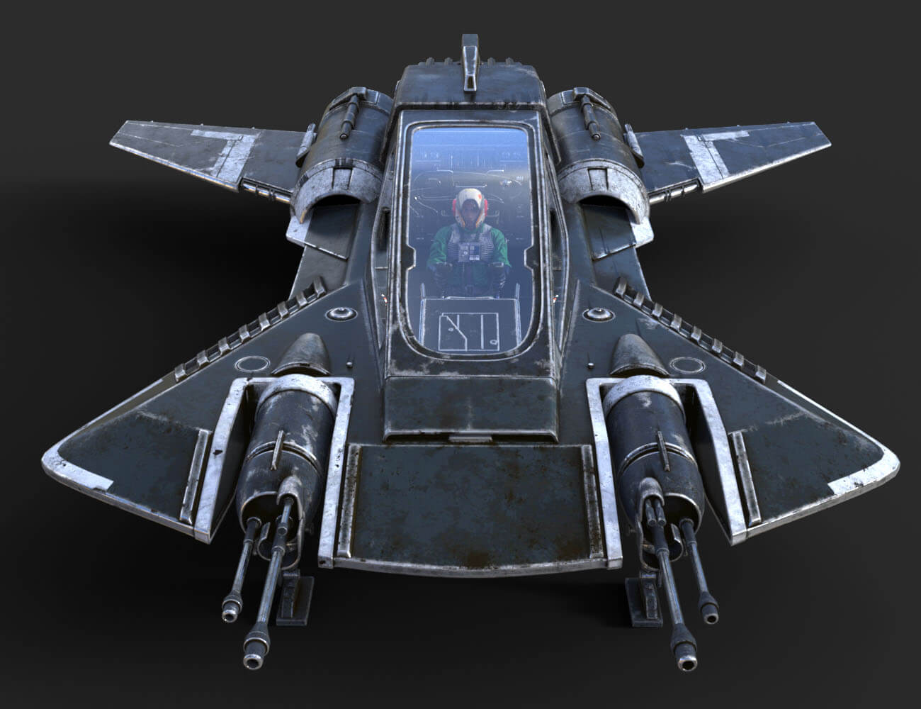 Pirate Snub Fighter 3D Render, Digital Art by TALON-3D