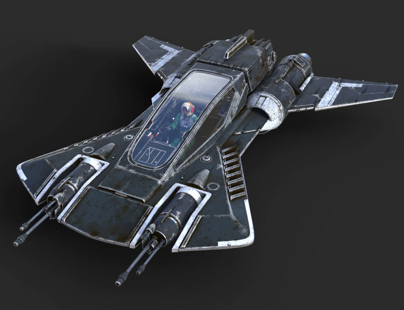 Pirate Snub Fighter 3D Render, Digital Art by TALON-3D