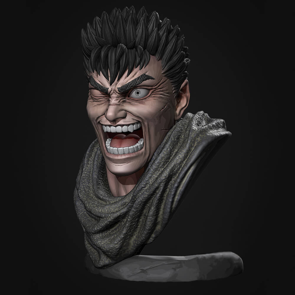 Guts Bust - Berserk 3D Model by Tan Wan Lin Breda