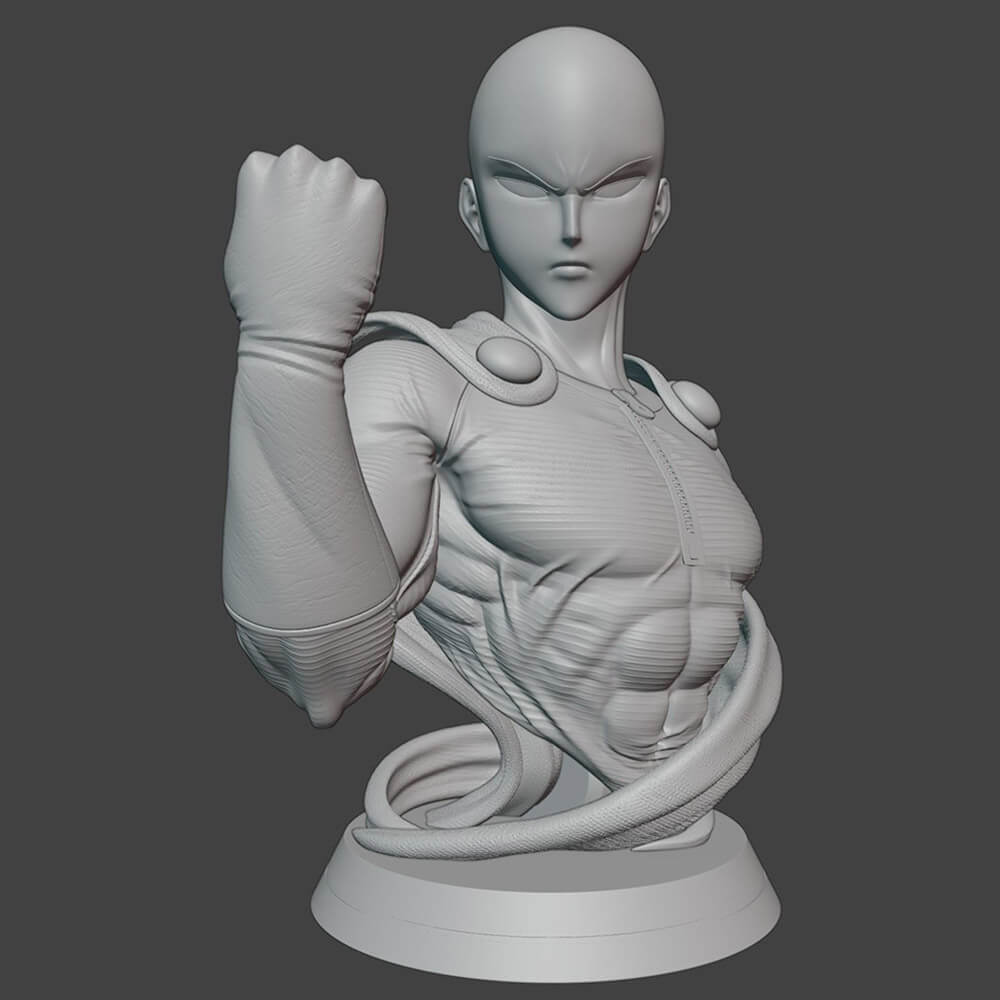 Saitama Bust - 3D Model by Tan Wan Lin Breda
