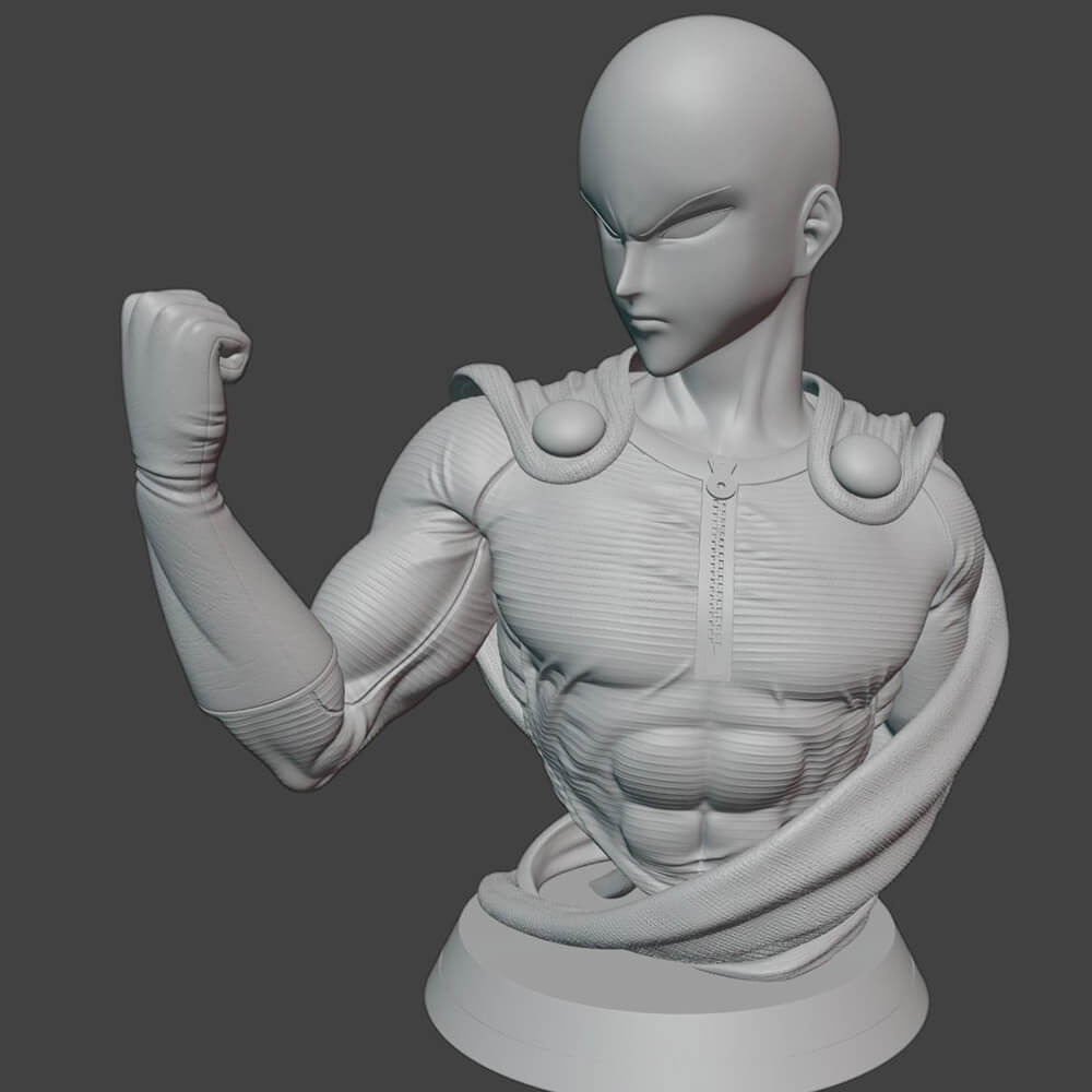 Saitama Bust - 3D Model by Tan Wan Lin Breda