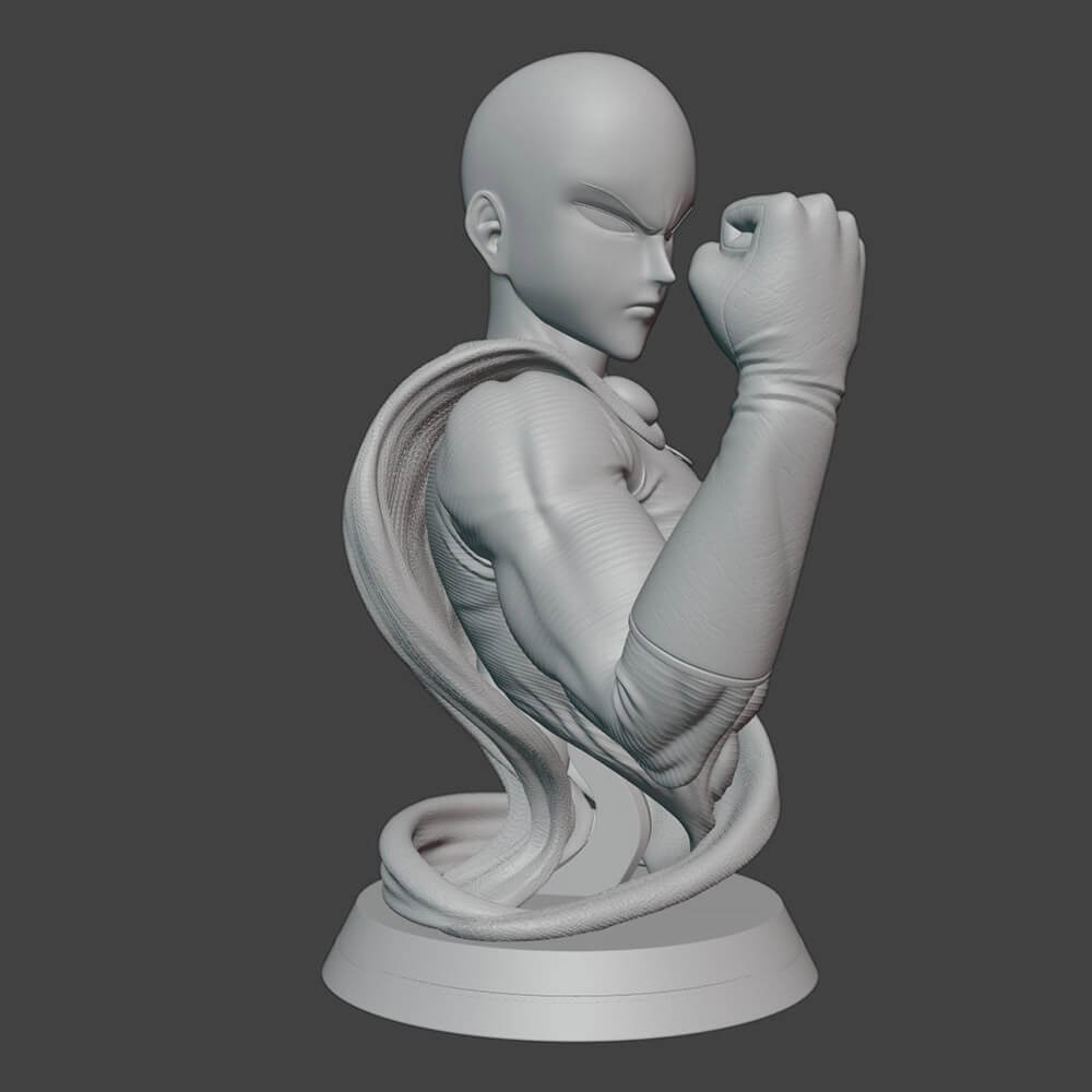 Saitama Bust - 3D Model by Tan Wan Lin Breda
