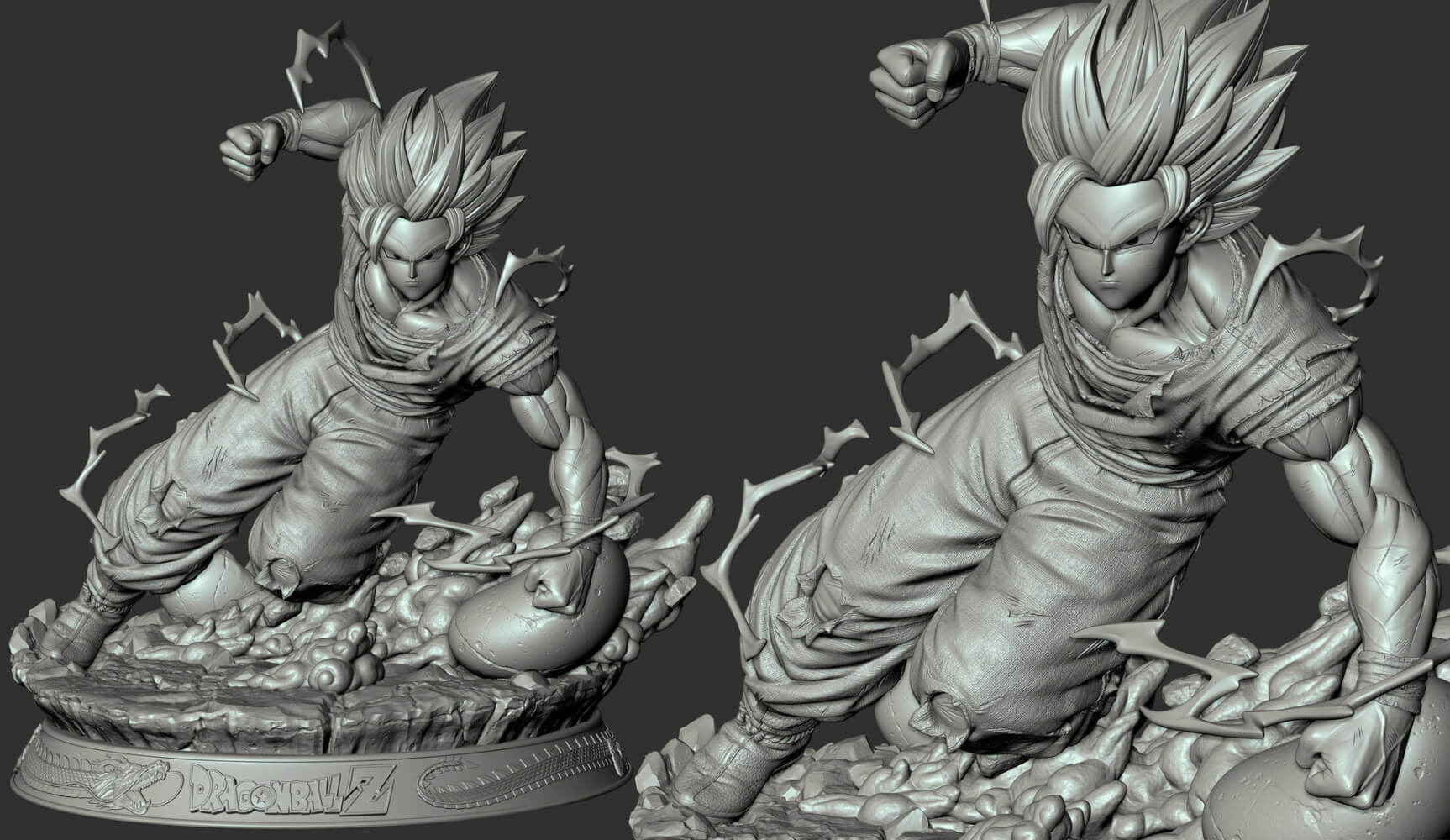 Super Saiyan 3 Goku - 3D Model by Tan Wan Lin Breda