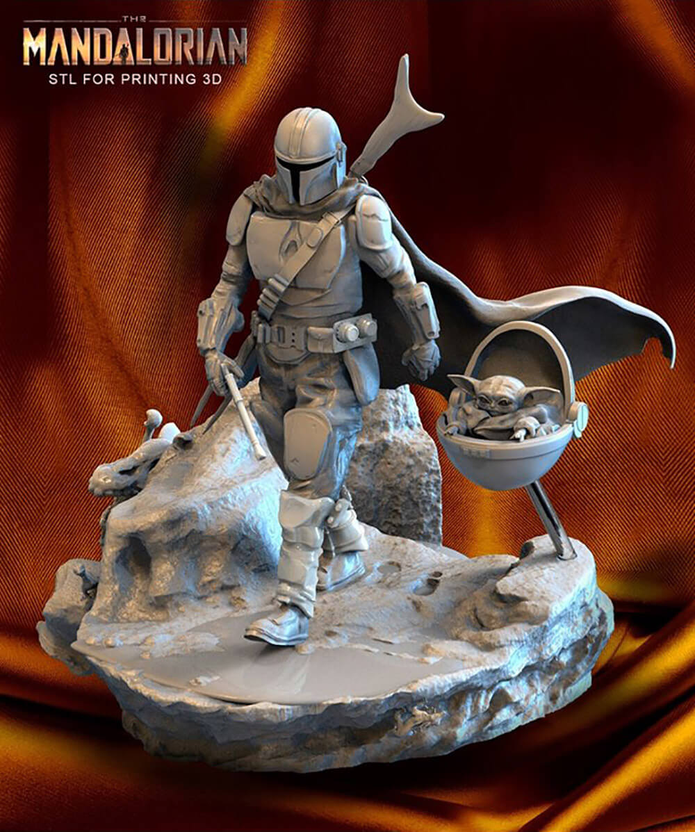 The Mandalorian and Baby Yoda - 3D Model by Tan Wan Lin Breda