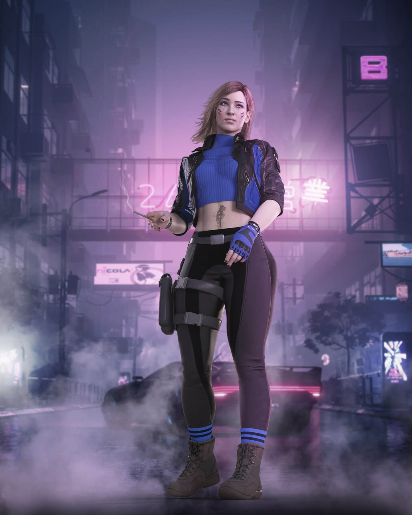 Altiera Cunningham, The Last Smoke 3D Render by tanaka13200