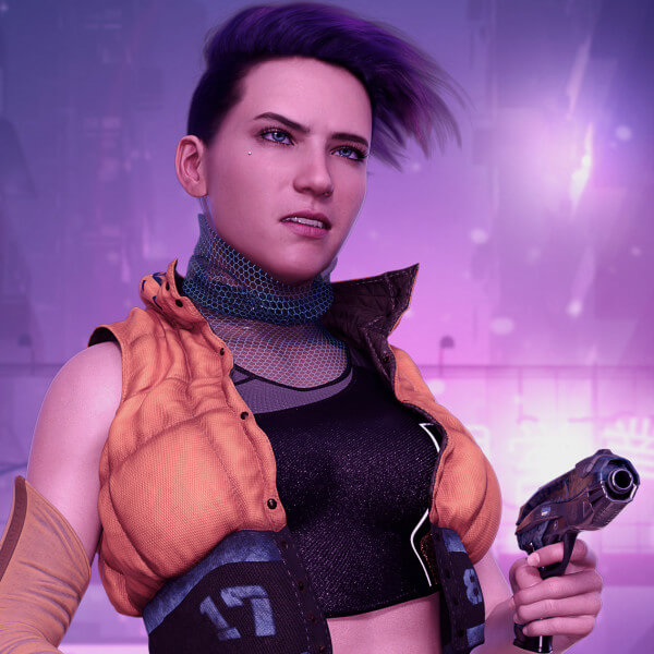 Lara goes Cyberpunk, Samurai vibe 3D Render | RenderHub Gallery