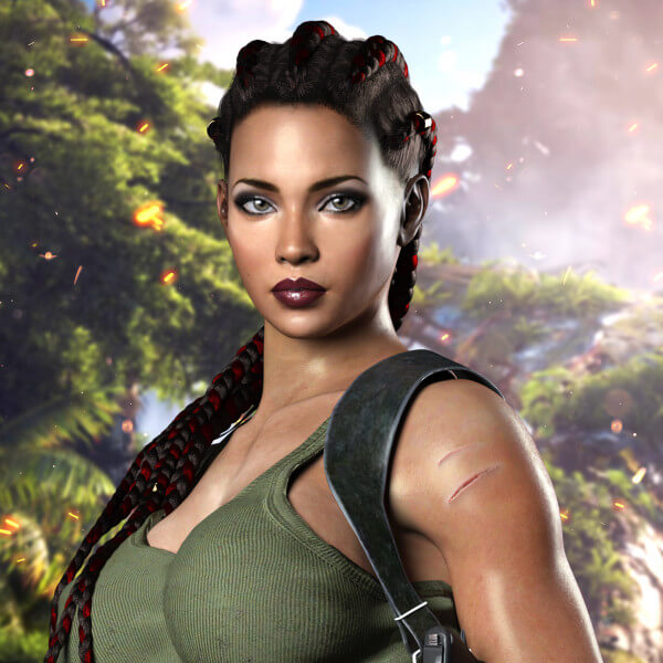 Sheva Alomar goes Cyberpunk 2077 3D Render by tanaka13200