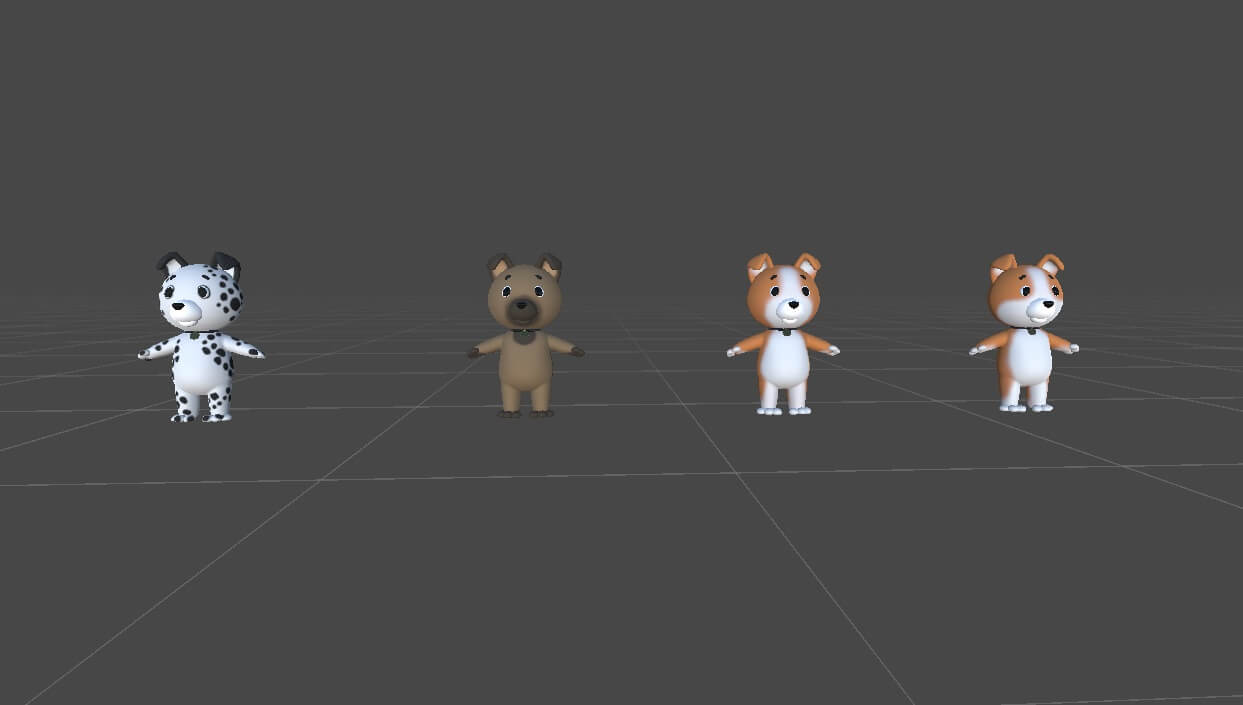 Dog Cartoon Low Poly - 3D Model by tanchik