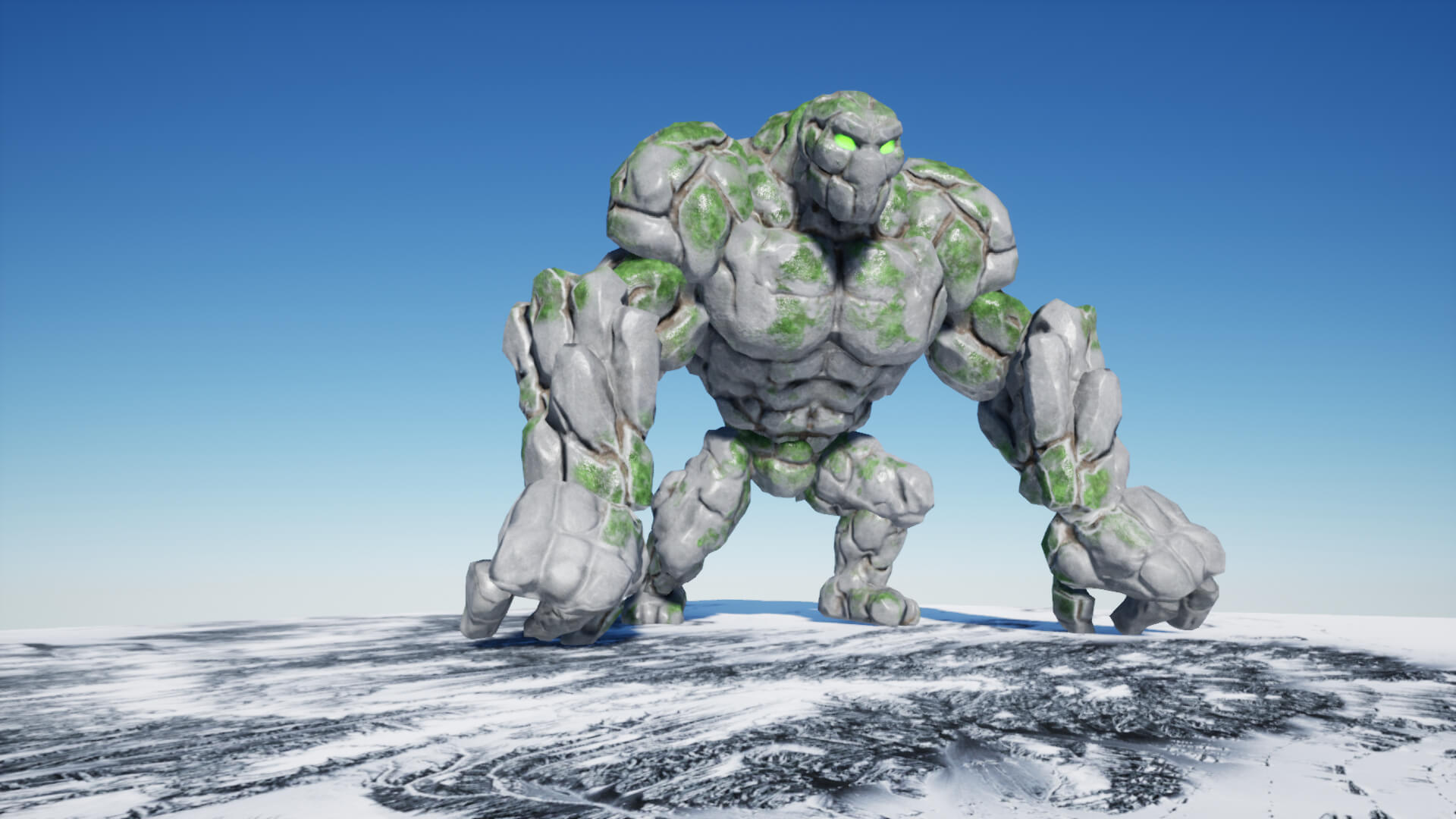 Golem Stone With Moss 3d Model By Tanchik