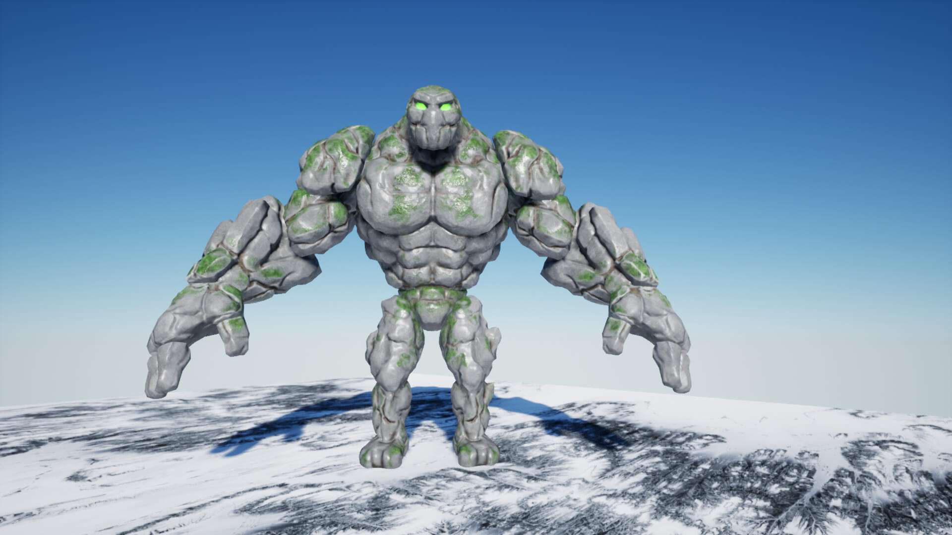 Golem Stone With Moss 3d Model By Tanchik