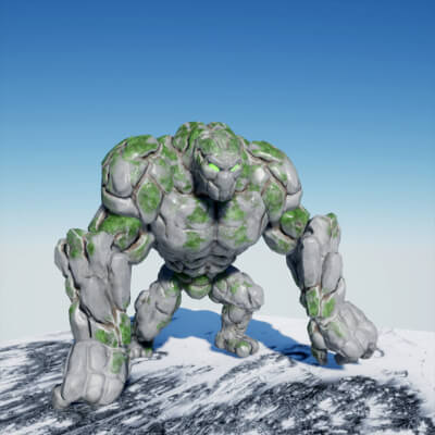 Golem Stone With Moss - 3D Model by tanchik
