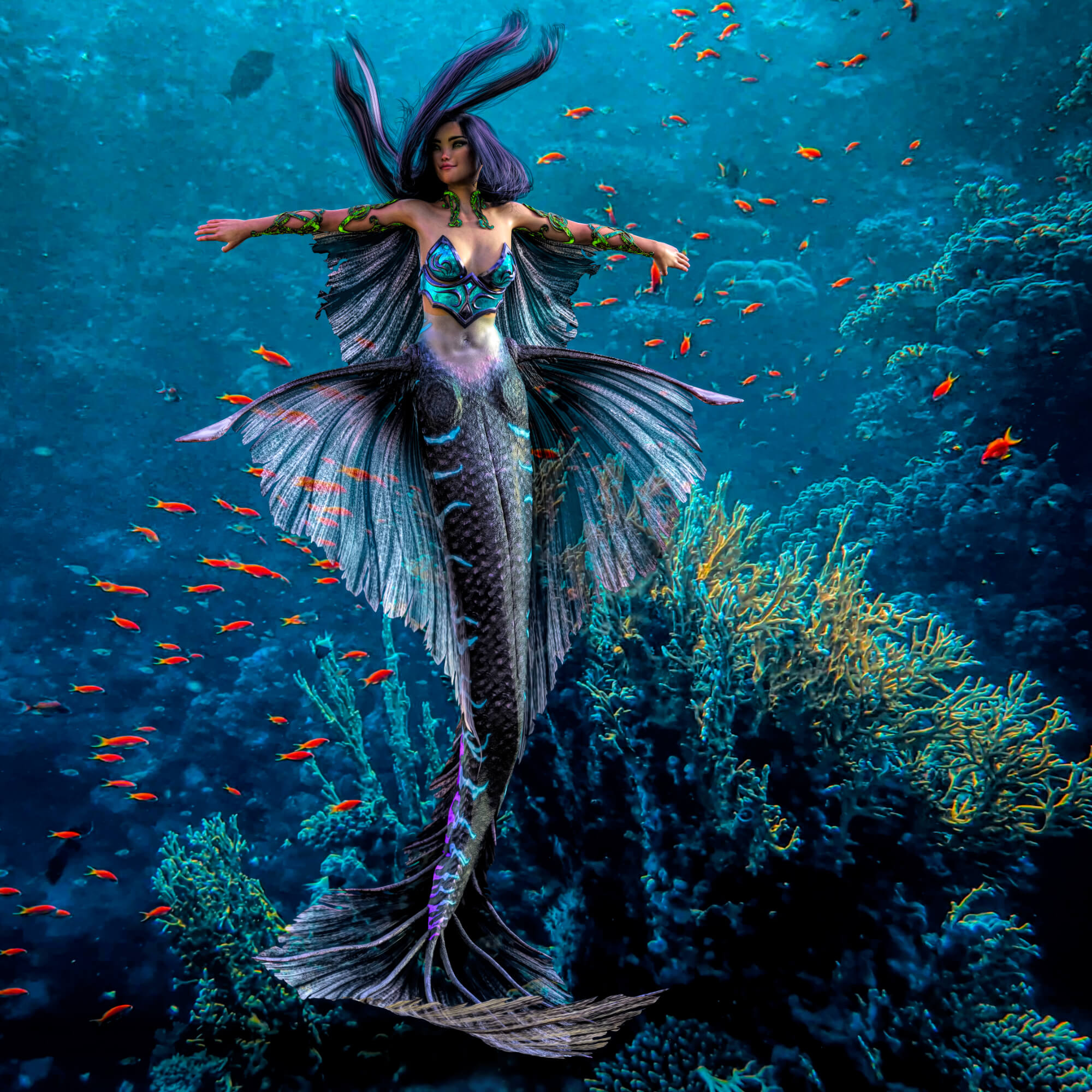 Mermay 2nd Round 3D Render, Digital Art by tantographics