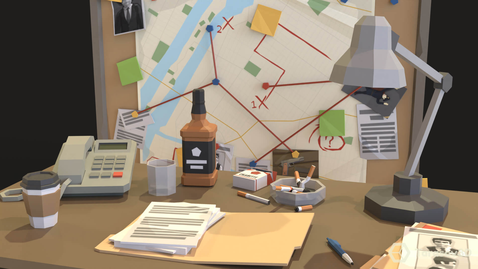 Detective Office Low Poly Pack - 3D Model by Tarasov3D