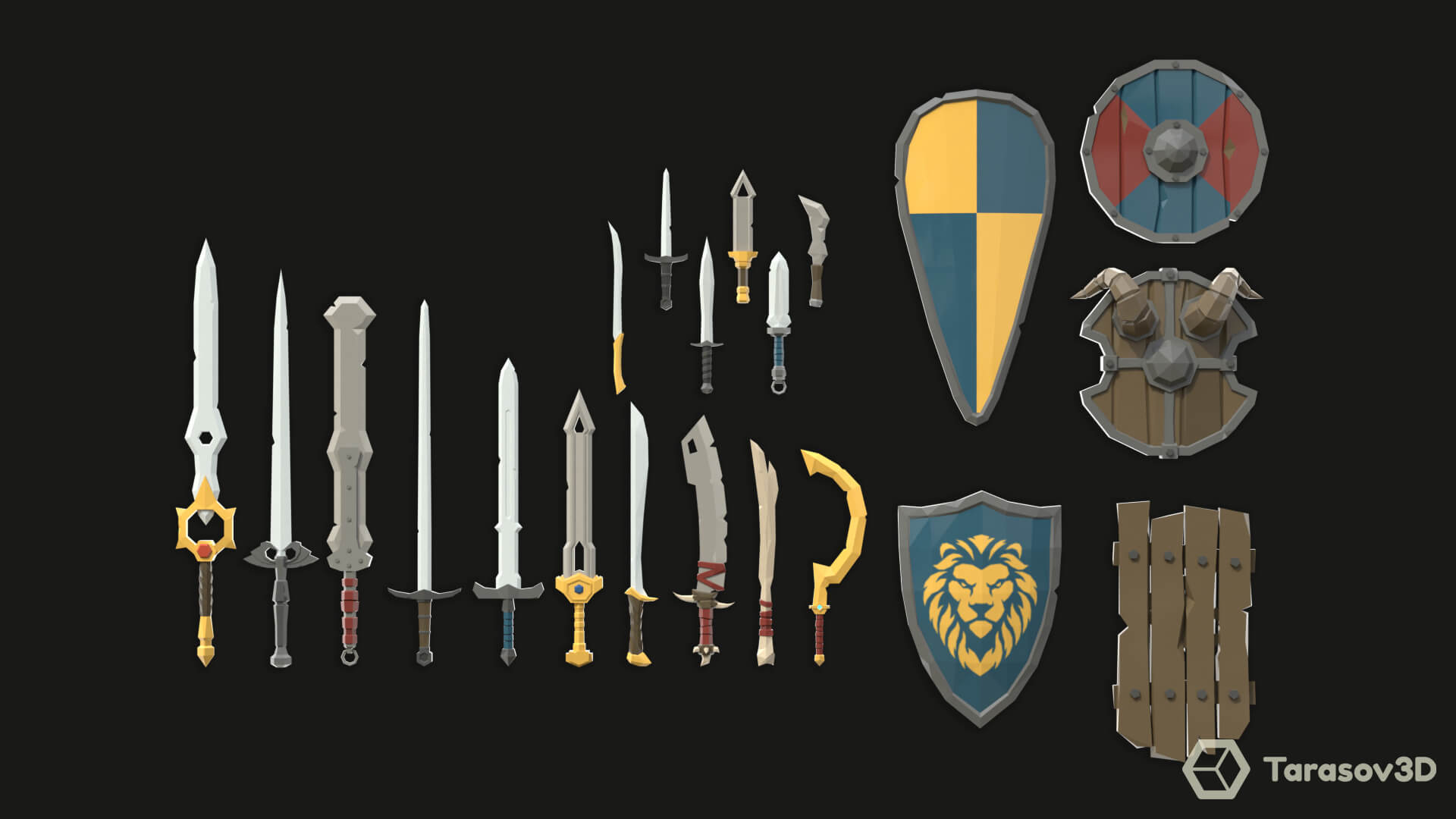 Fantasy Weapons Low Poly Pack - 3D Model by Tarasov3D