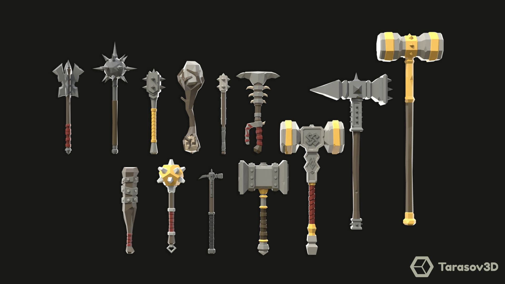 Fantasy Weapons Low Poly Pack - 3D Model by Tarasov3D