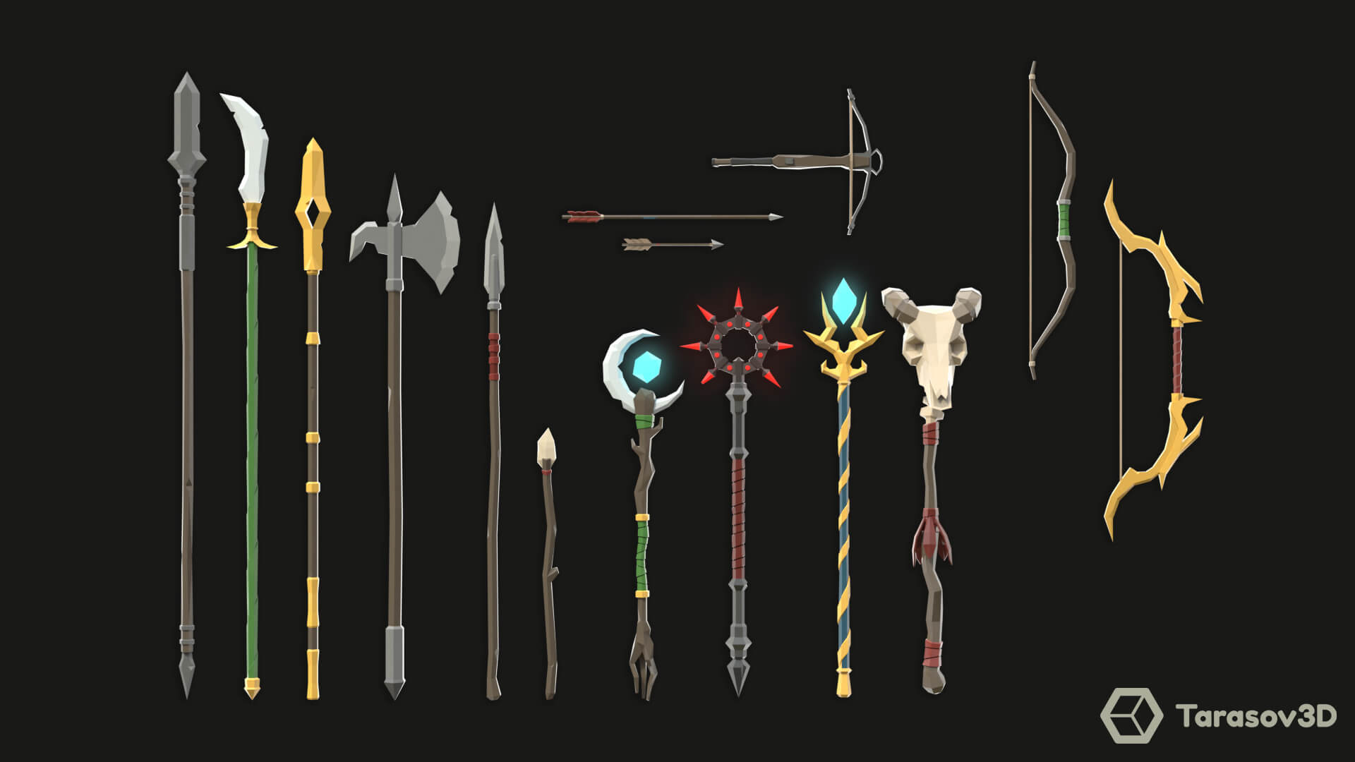 Fantasy Weapons Low Poly Pack - 3D Model by Tarasov3D