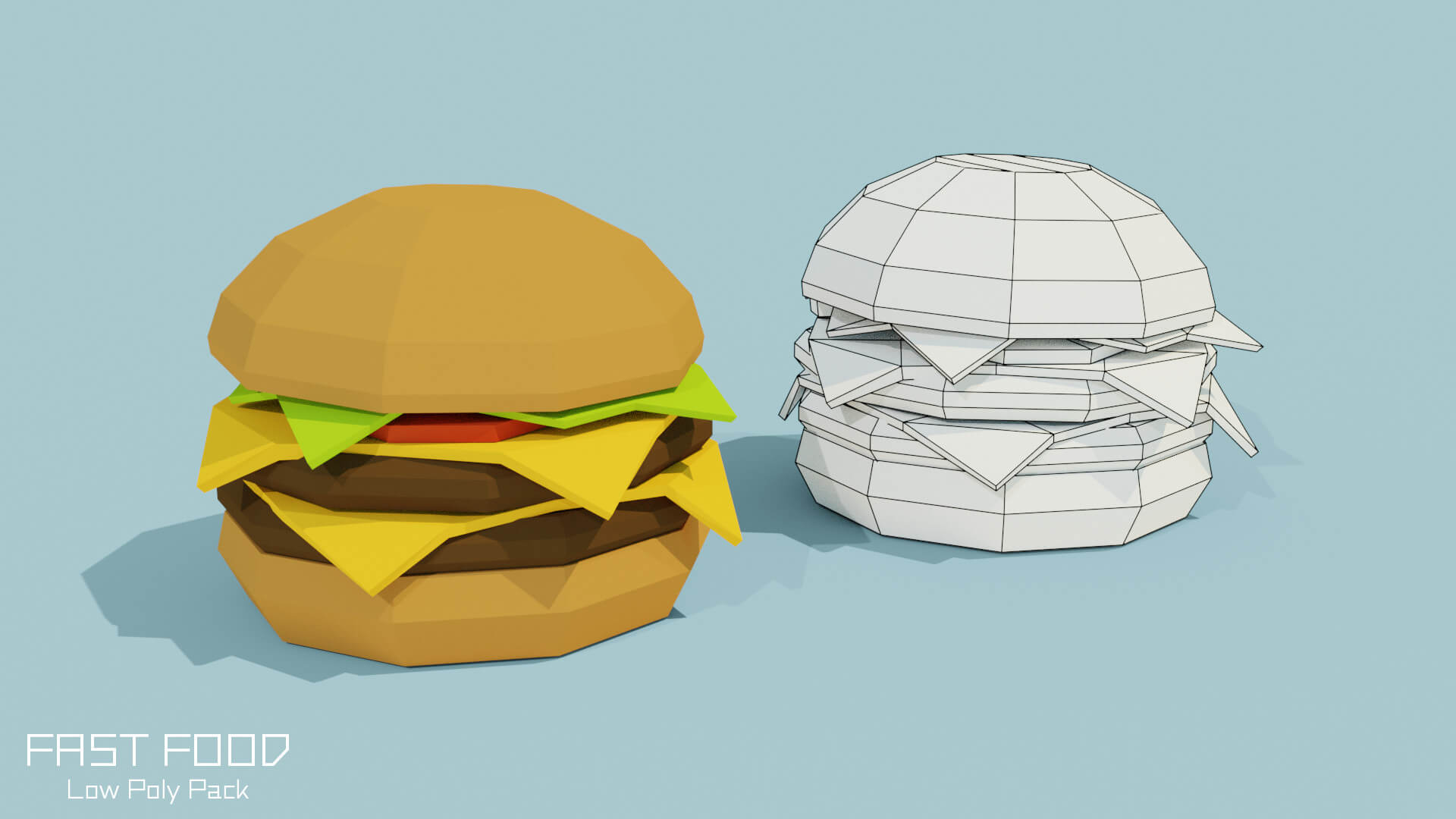 Fast Food LowPoly Pack - Free 3D Model by Tarasov3D