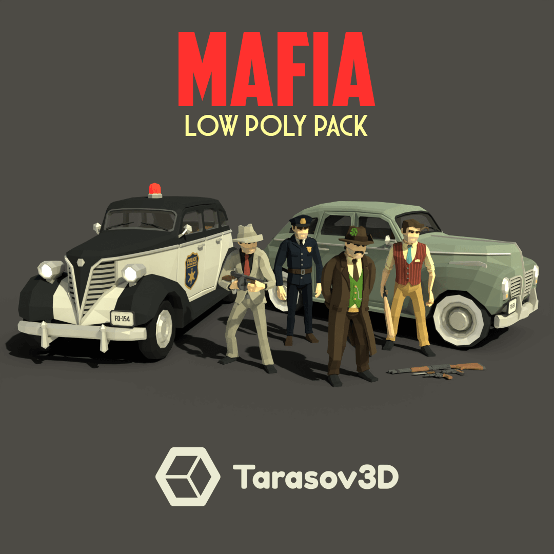 Mafia LowPoly Pack 3D Render, Digital Art by Tarasov3D