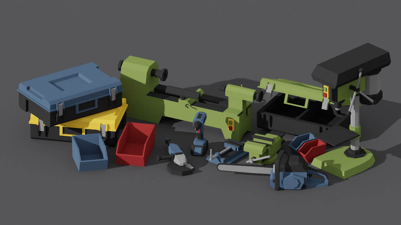 Workshop LowPoly Pack - 3D Model by Tarasov3D
