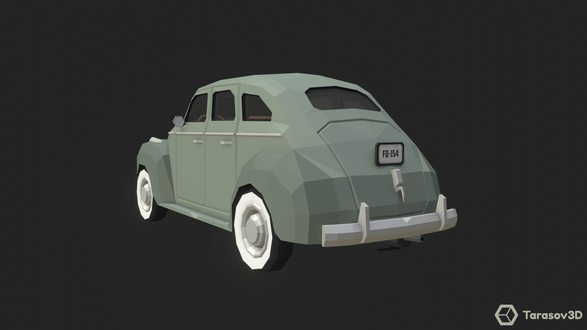 Retro Car Low Poly 3D Model by Tarasov3D