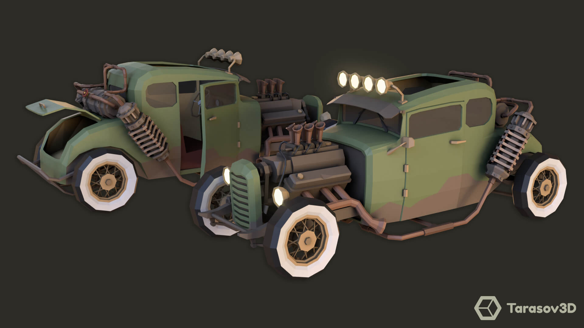 Steampunk Vehicles Low Poly Pack - 3D Model by Tarasov3D