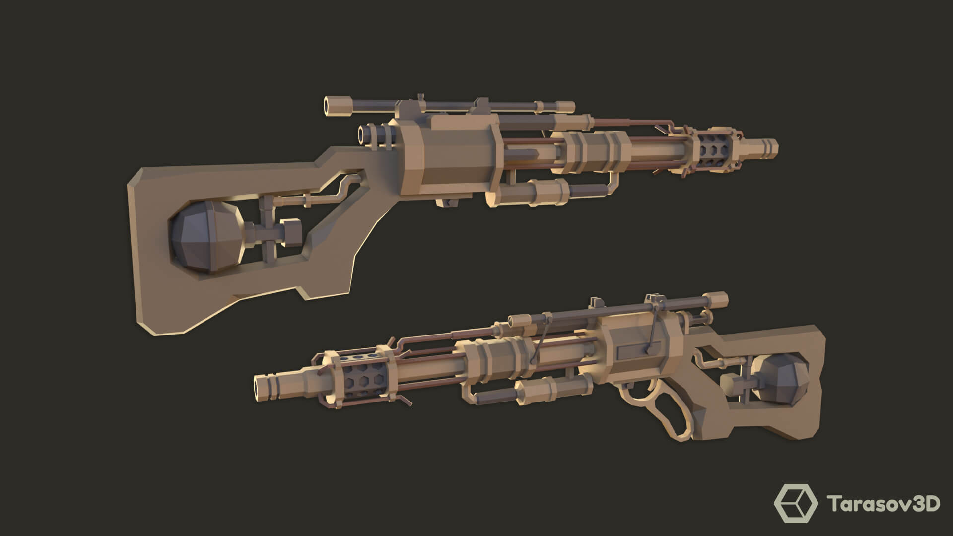 Steampunk Weapons Low Poly Pack - 3D Model by Tarasov3D