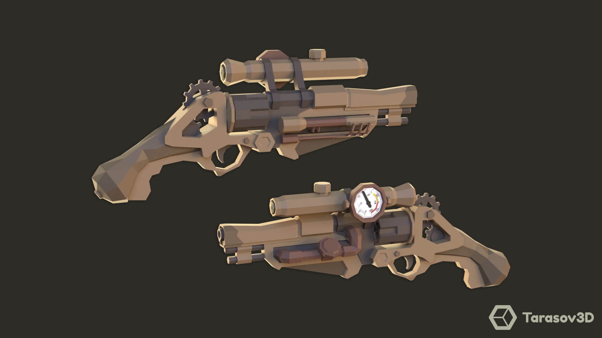 Steampunk Weapons Low Poly Pack - 3D Model by Tarasov3D