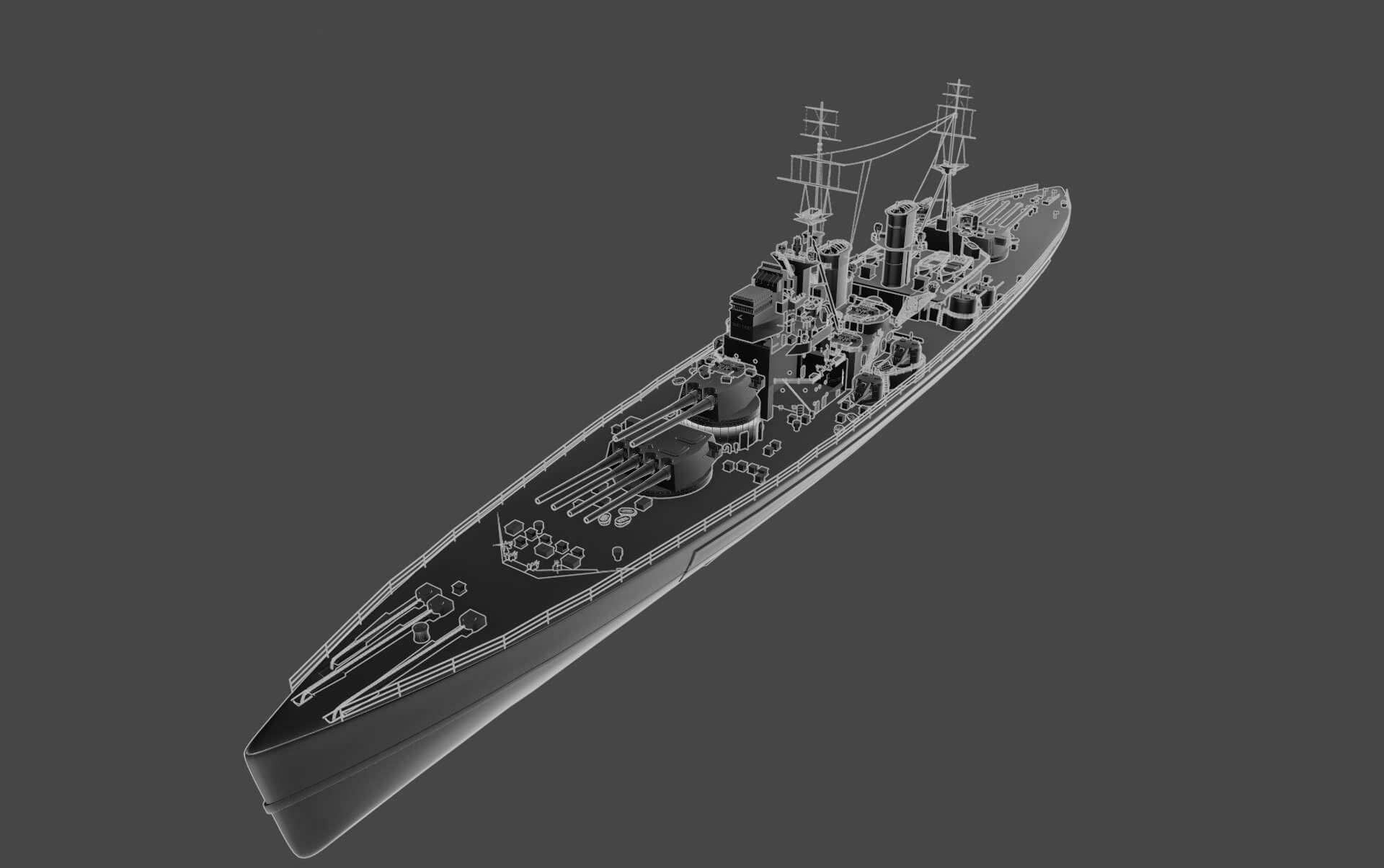 Warship - 3D Model by targetteam