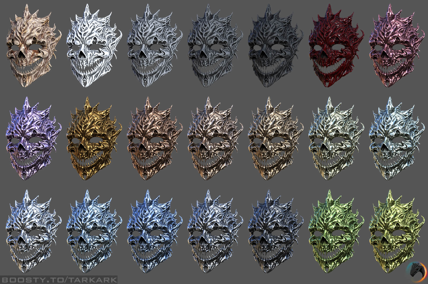 Demonic Mask 3D Render, Digital Art by Tark_Ark