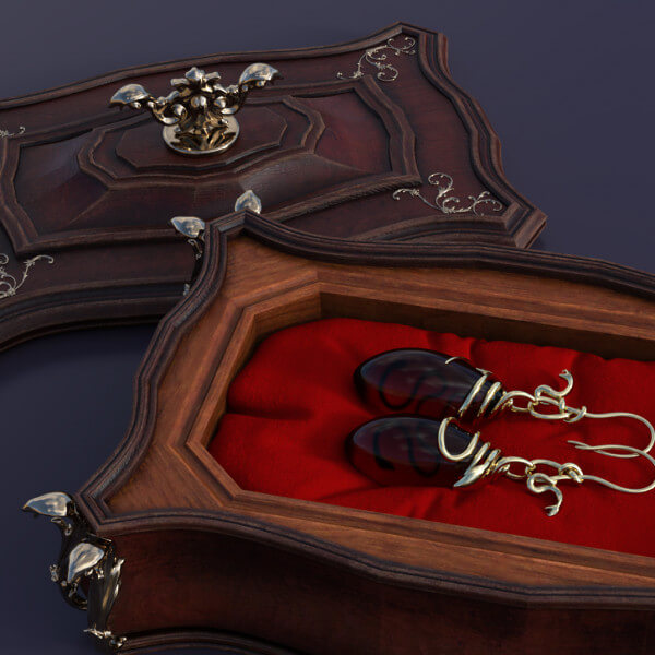 Caeli Earrings 3D Render, Digital Art by Tark_Ark