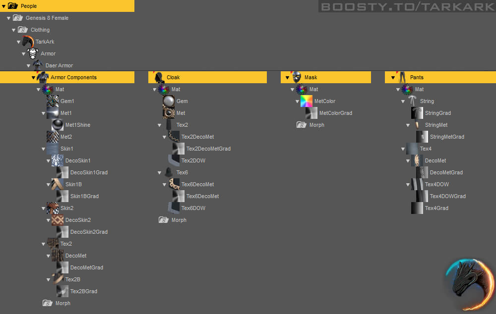 (TA) Daer Armor for Genesis 8 and 8.1 Female - Daz Content by Tark_Ark