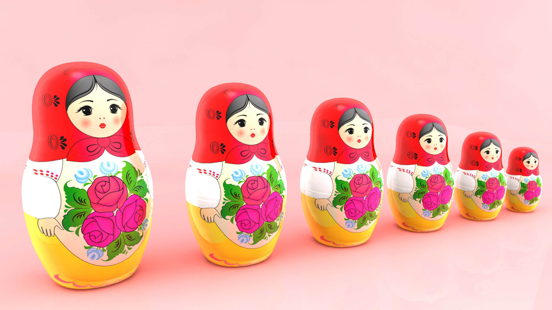 Babushka Matryoshka Dolls - 3D Model by Tassos Kotsiras