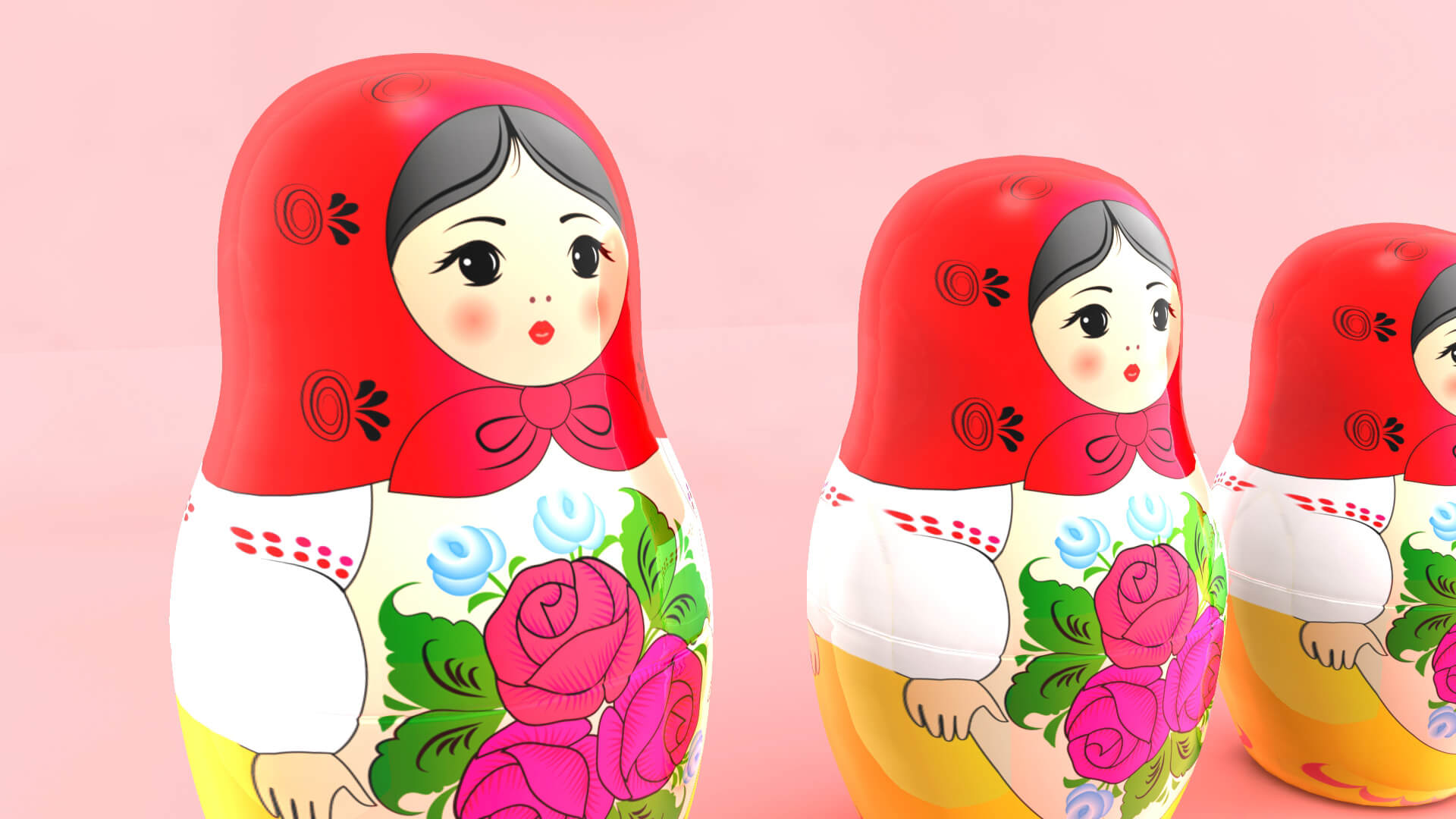 Babushka Matryoshka Dolls - 3D Model by Tassos Kotsiras