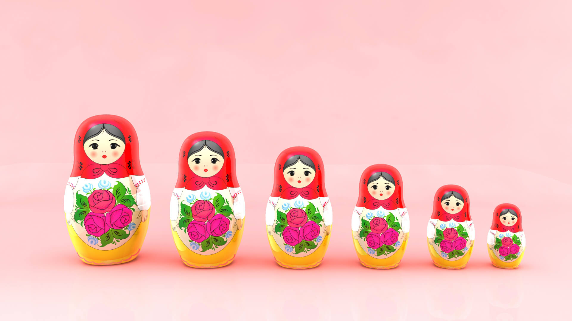 Babushka Matryoshka Dolls - 3D Model by Tassos Kotsiras
