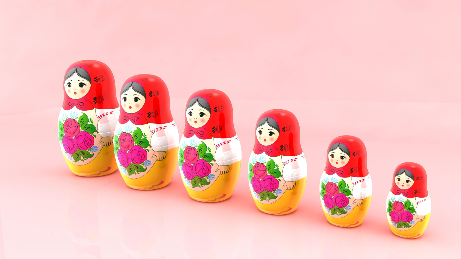 Babushka Matryoshka Dolls - 3D Model by Tassos Kotsiras