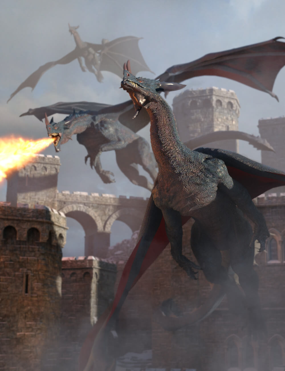 Dynamic Dragon Poses - Daz Content by taterpot