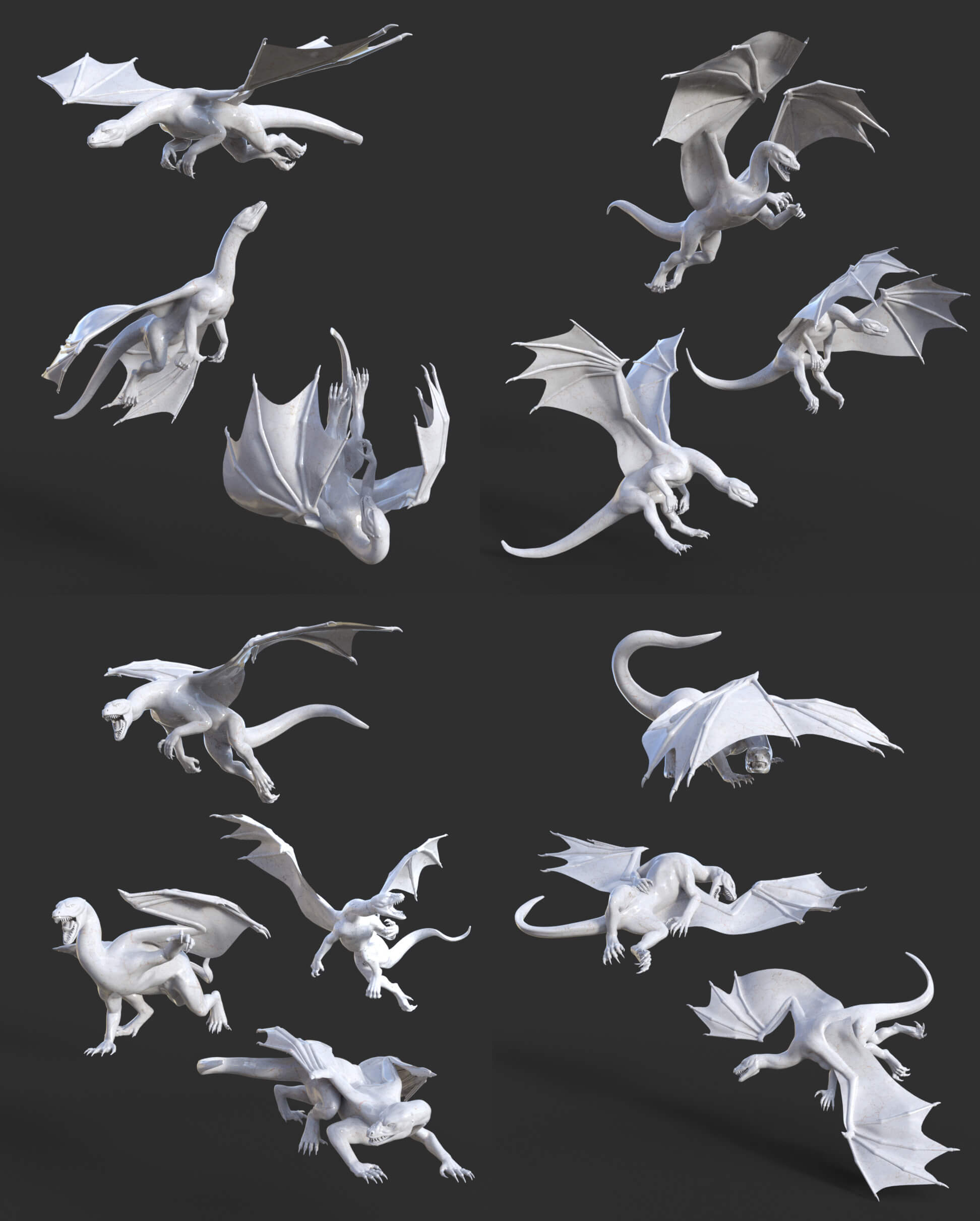Dynamic Dragon Poses - Daz Content by taterpot