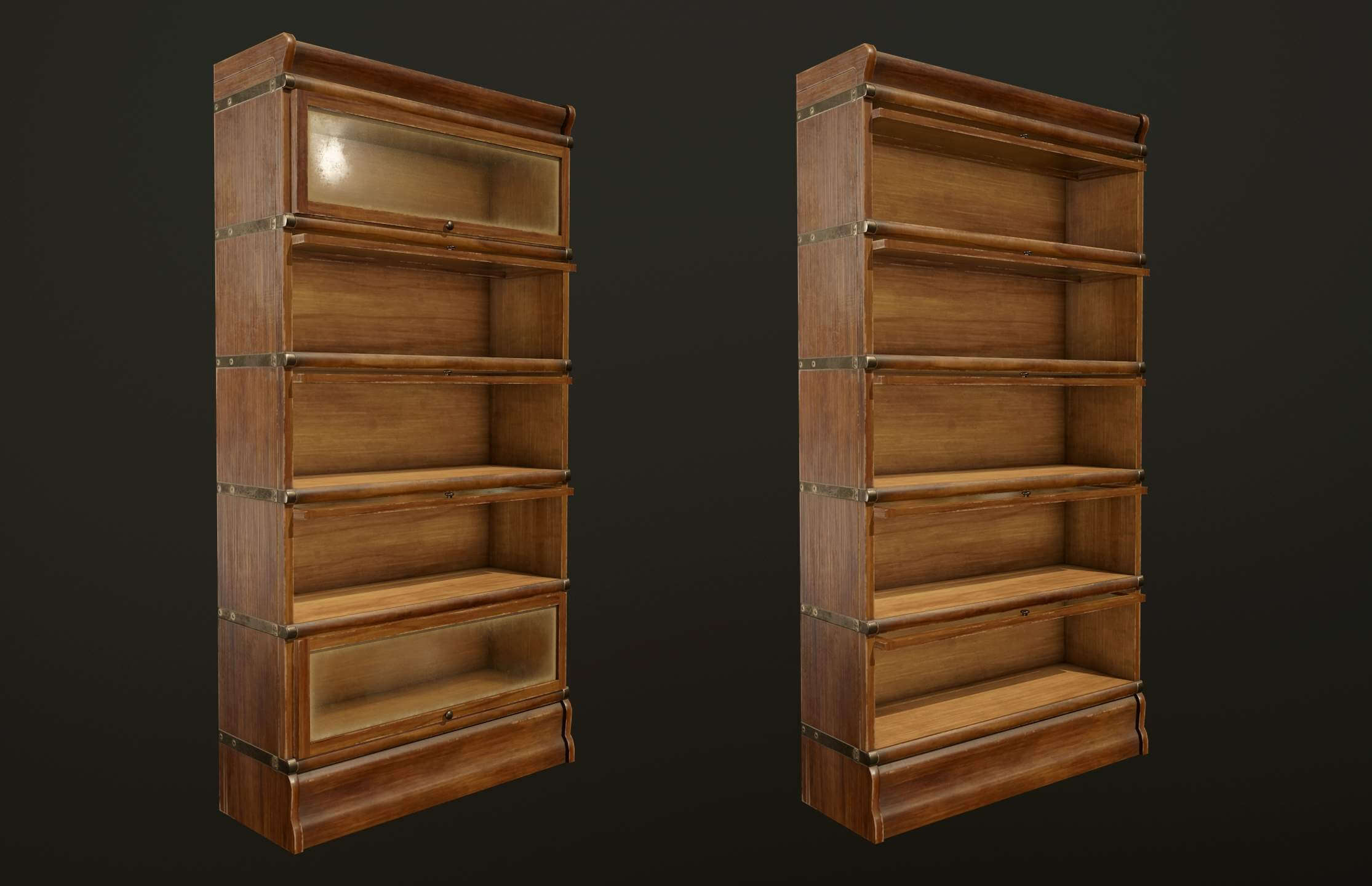 Antique Bookcase - 3D Model by Tatiana Gladkaya
