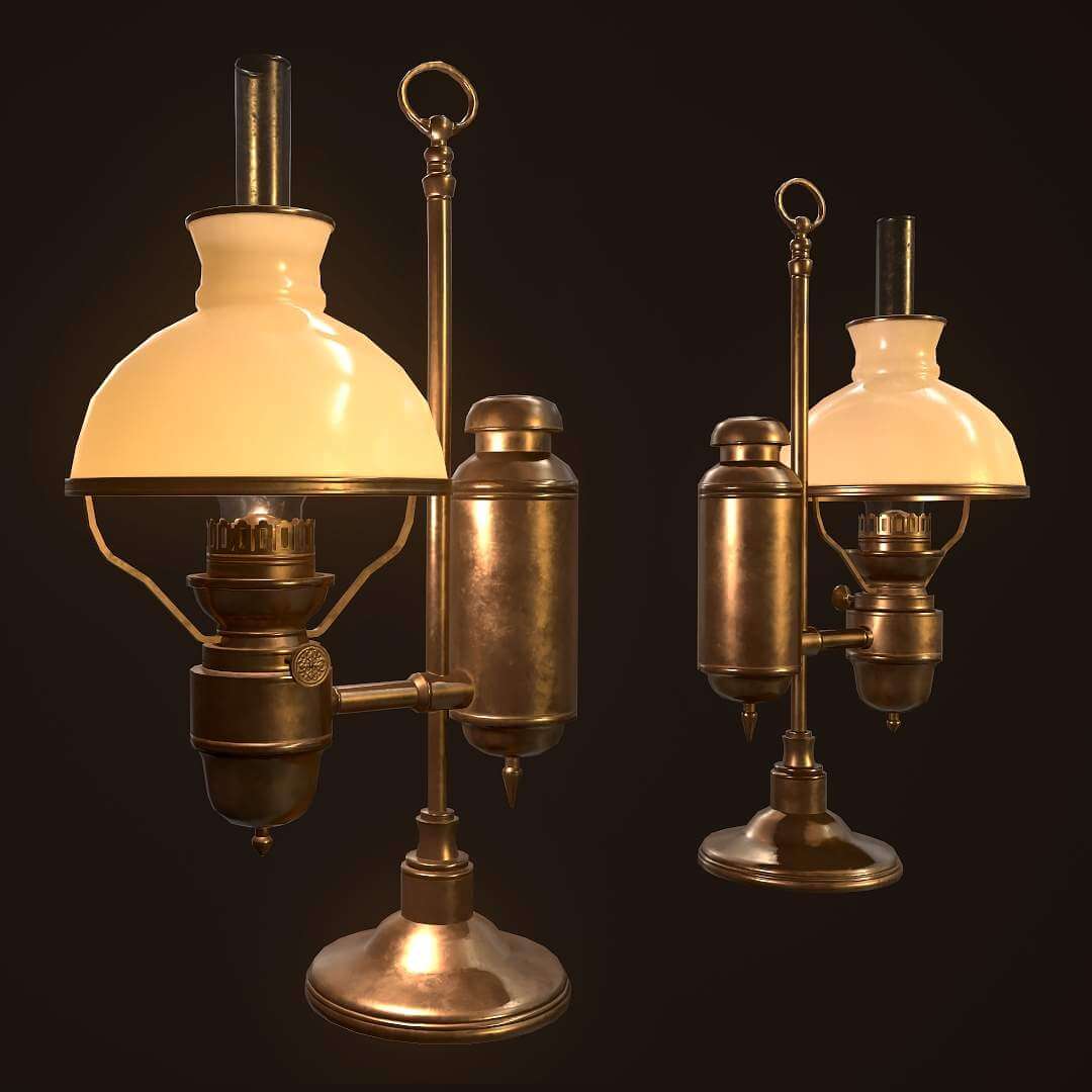 Antique Oil Lamp - 3D Model by Tatiana Gladkaya