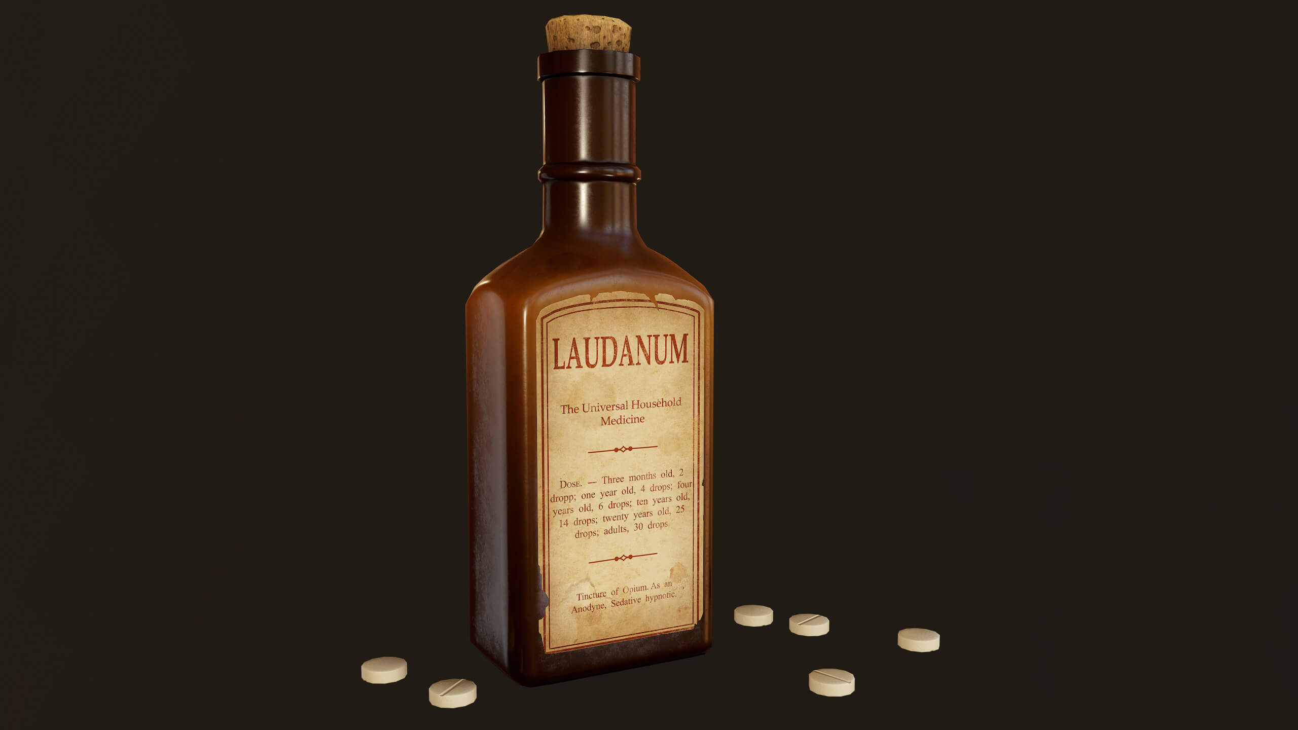 Antique Poison Bottle - 3D Model by Tatiana Gladkaya