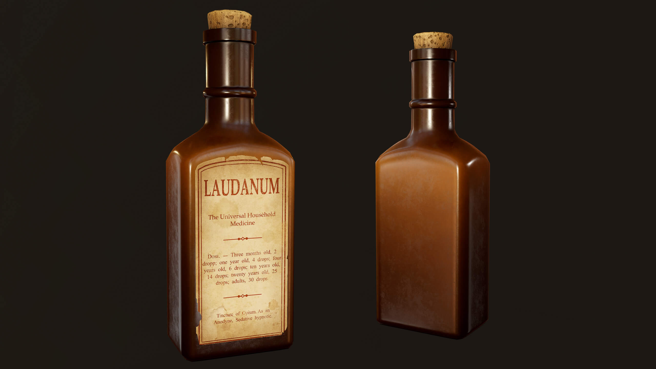 Antique Poison Bottle - 3D Model by Tatiana Gladkaya