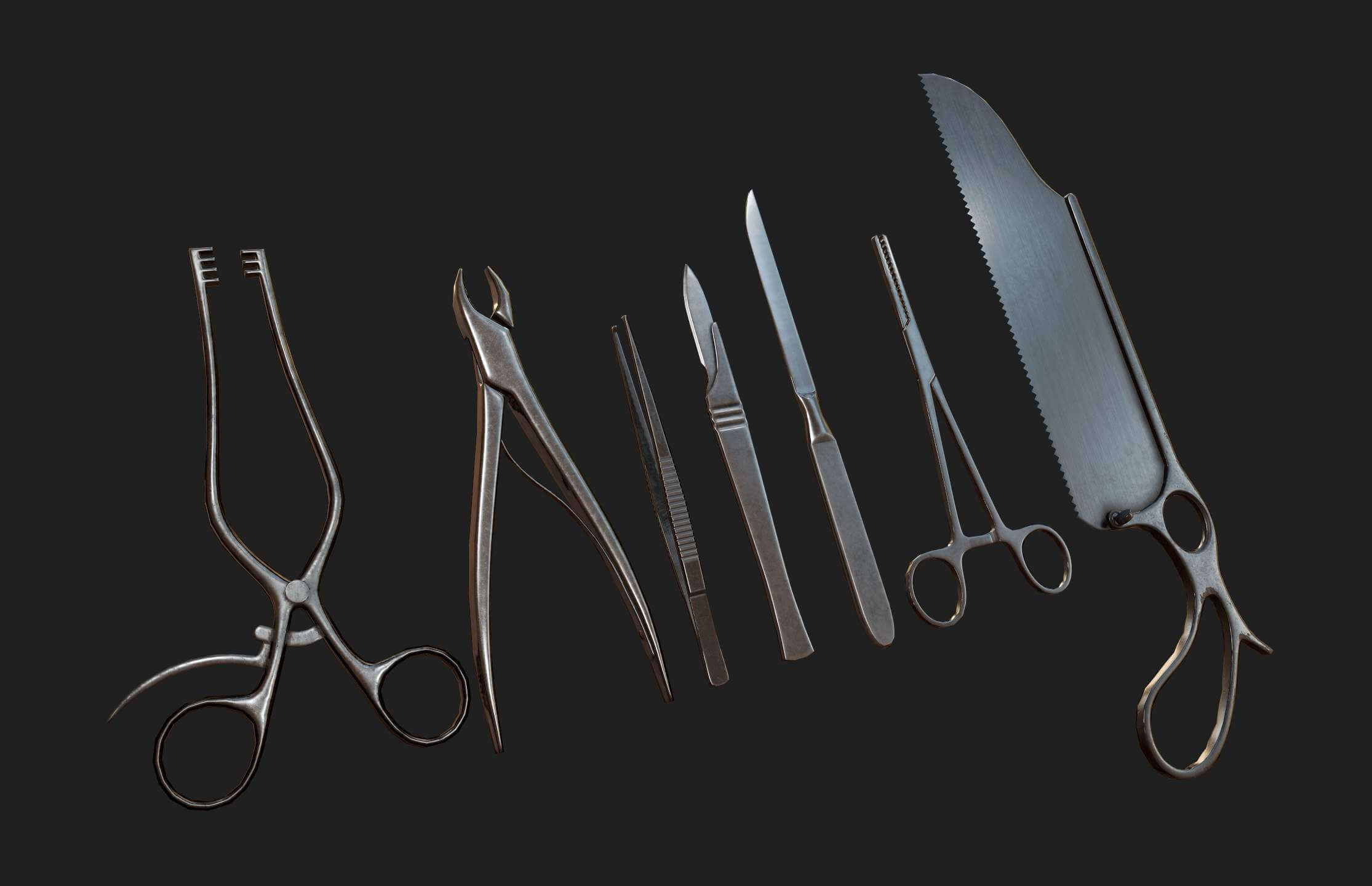 Antique Surgical Tools - 3D Model by Tatiana Gladkaya
