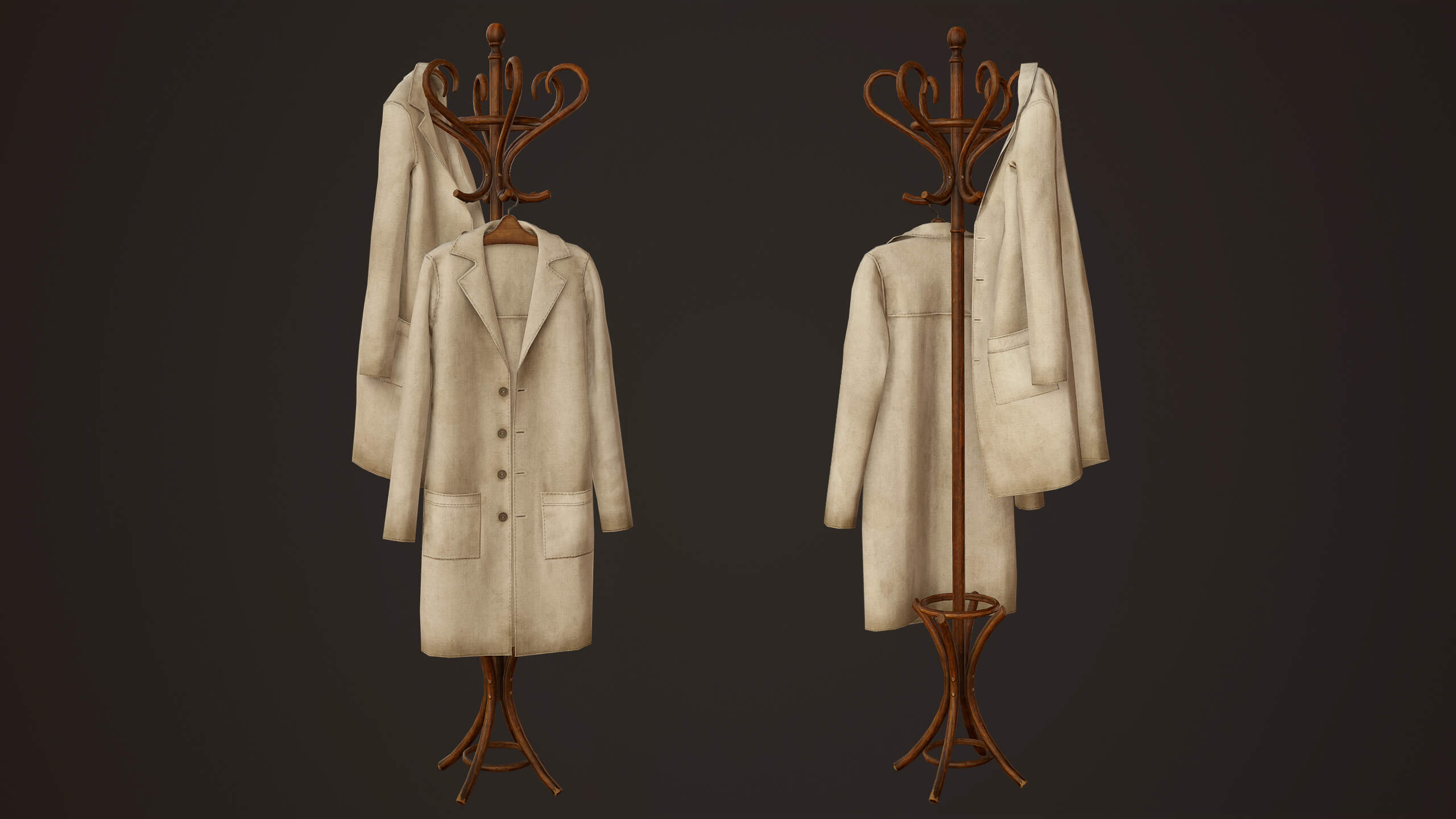 Hospital Coat Rack - 3D Model by Tatiana Gladkaya