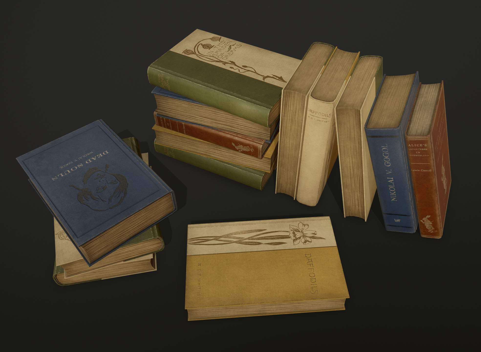 Old Books - 3D Model by Tatiana Gladkaya
