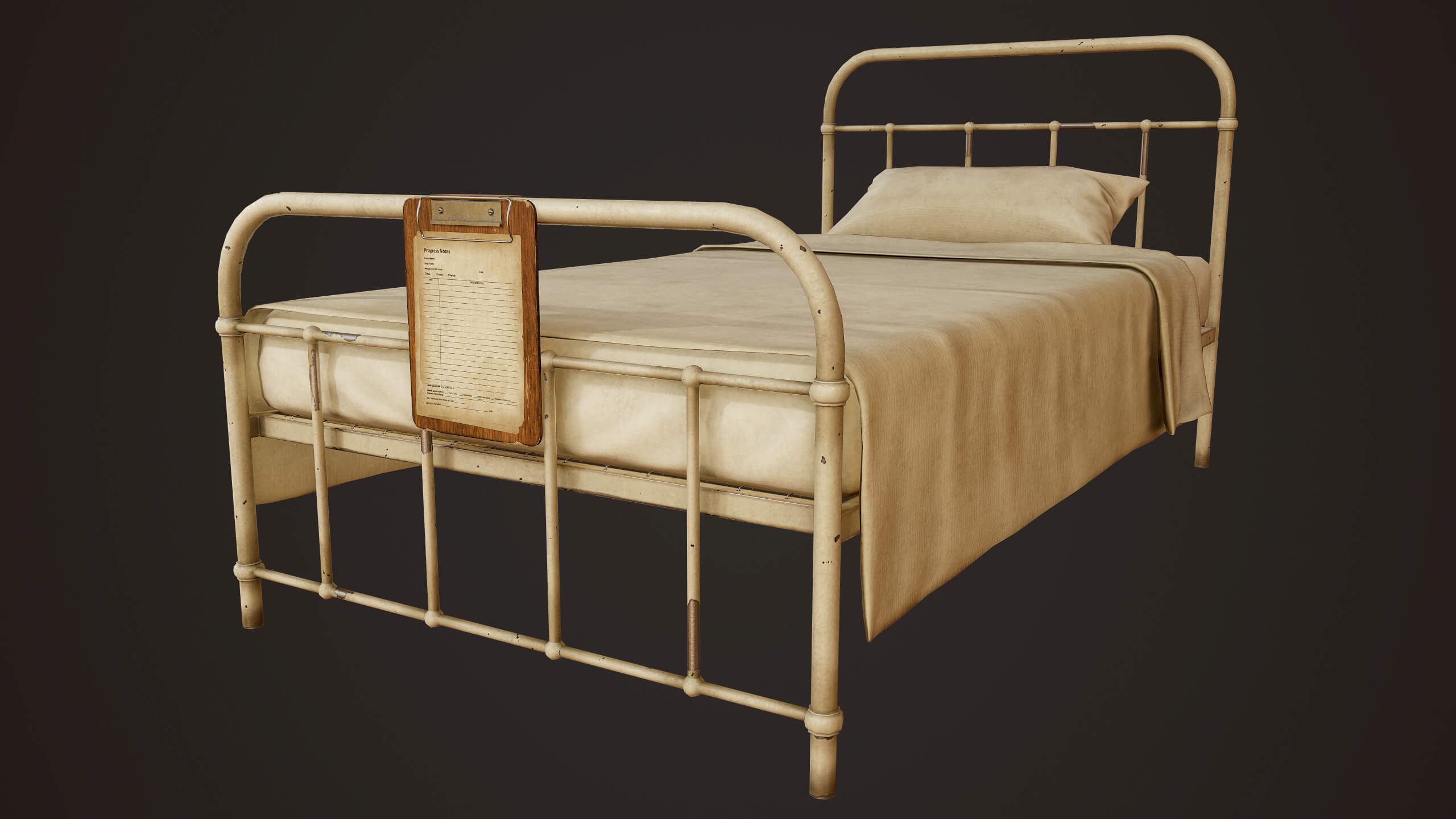 Old Hospital Bed - 3D Model by Tatiana Gladkaya