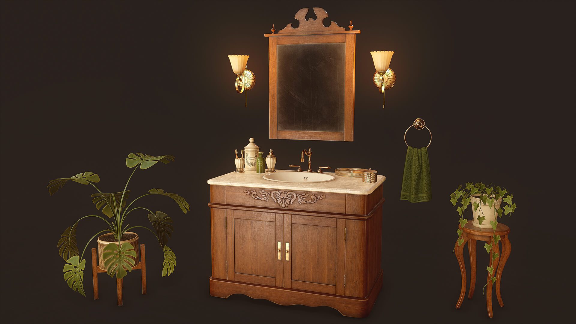 Victorian Bathroom Props Pack - 3D Model by Tatiana Gladkaya
