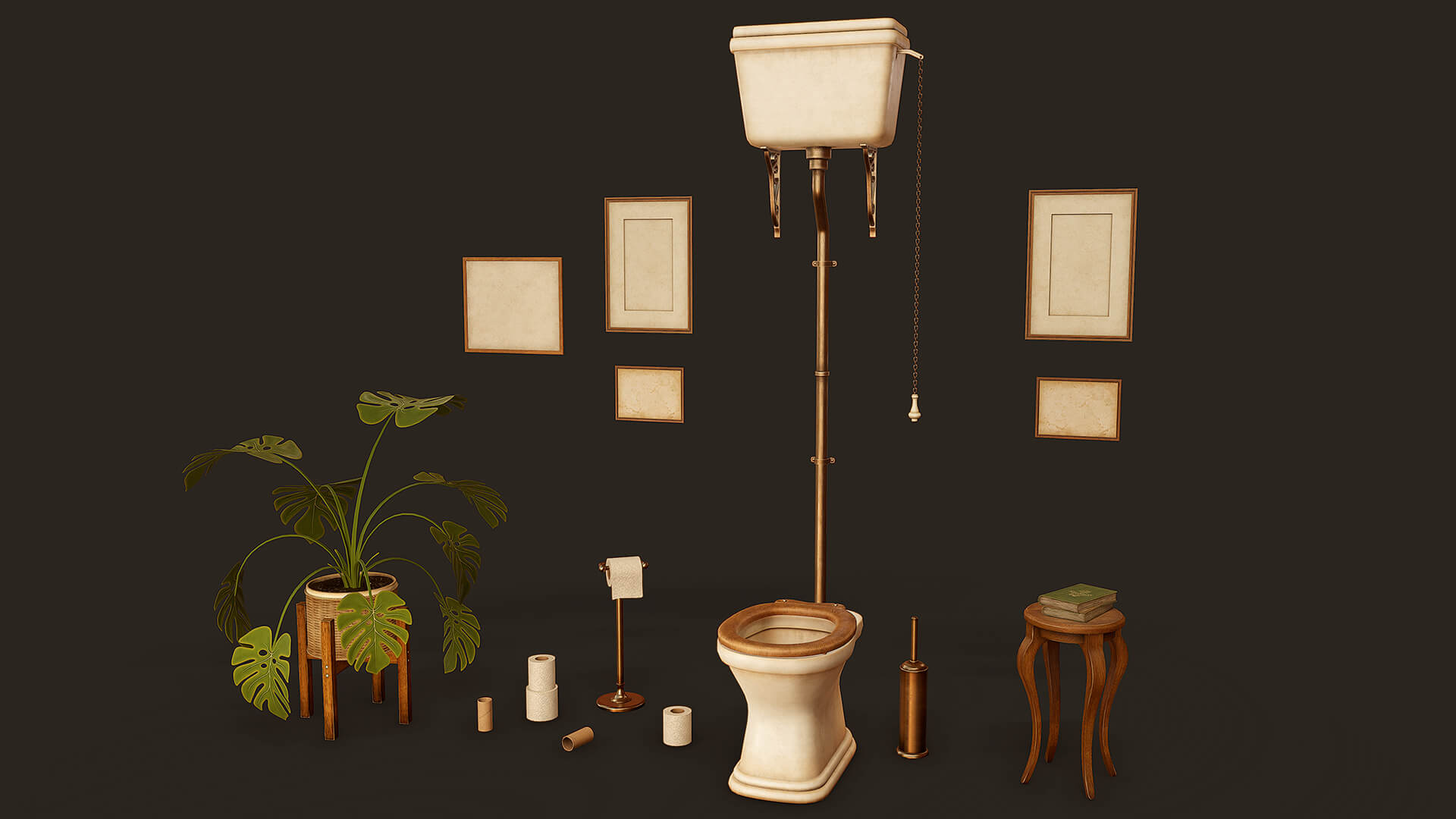 Victorian Bathroom Props Pack - 3D Model by Tatiana Gladkaya