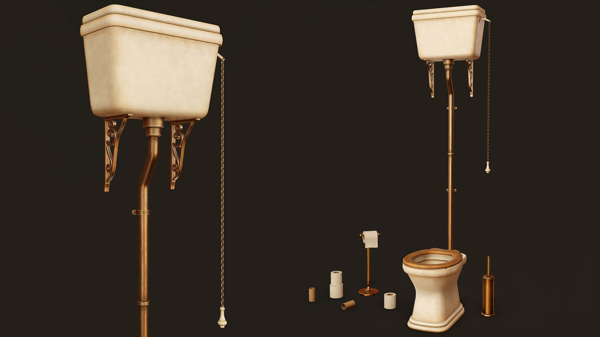 Victorian Bathroom Props Pack - 3D Model by Tatiana Gladkaya
