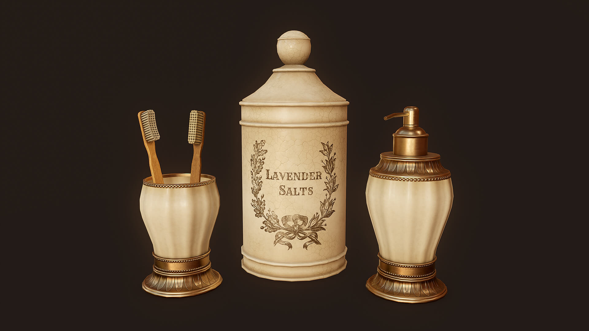 Victorian Bathroom Props Pack - 3D Model by Tatiana Gladkaya
