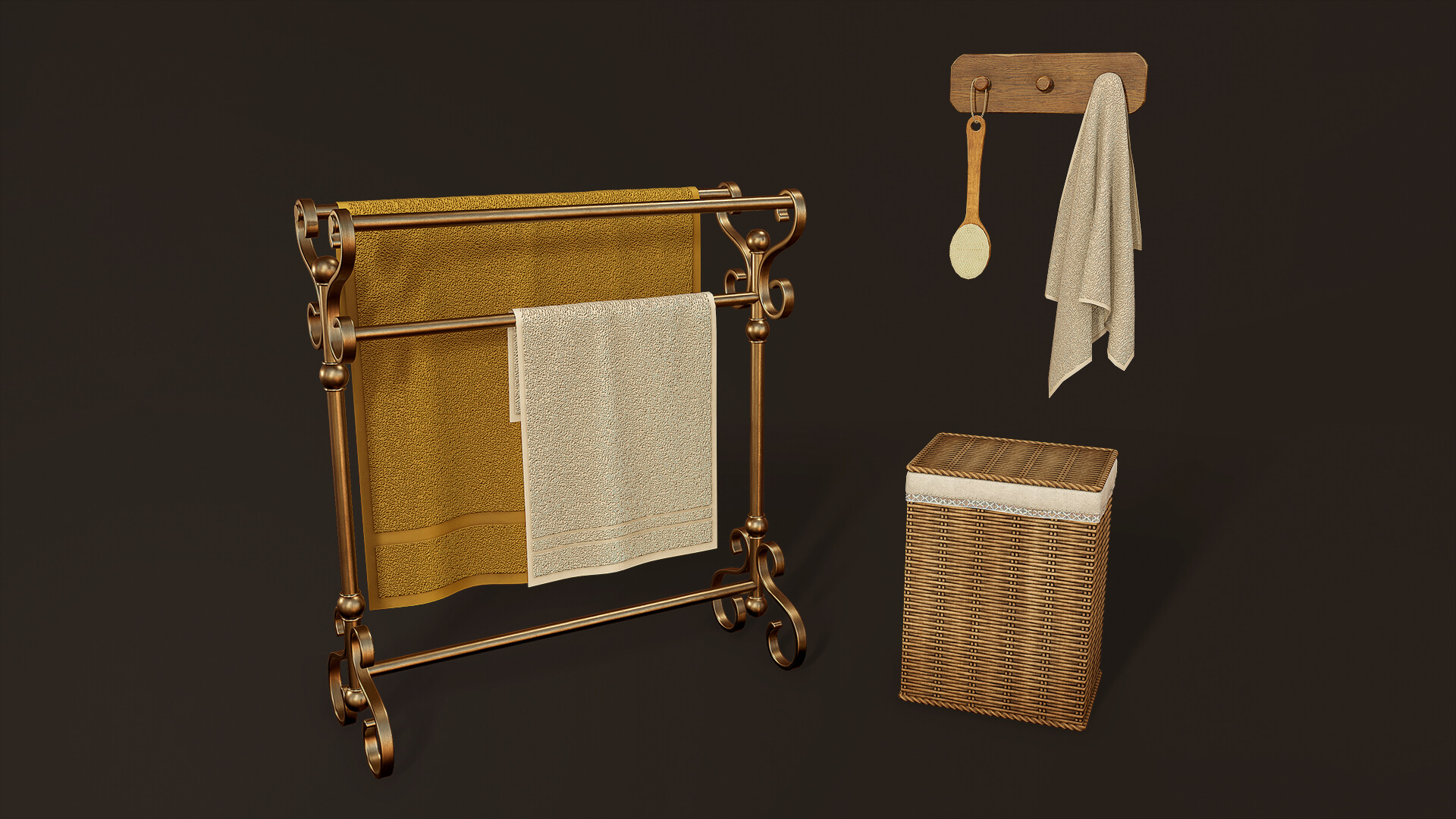 Victorian Bathroom Props Pack - 3D Model by Tatiana Gladkaya